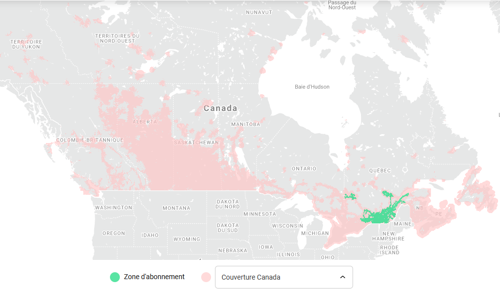 Couverture réseau cellulaire, carte antennes au Québec - Top-Plans