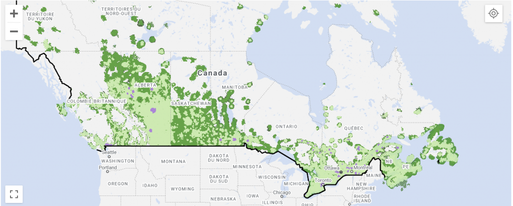 Couverture réseau cellulaire, carte antennes au Québec - Top-Plans